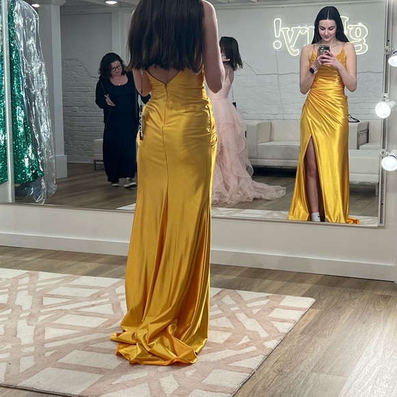 Glory Prom | Dresses | Goldyellow Satin Prom Dress | Poshmark